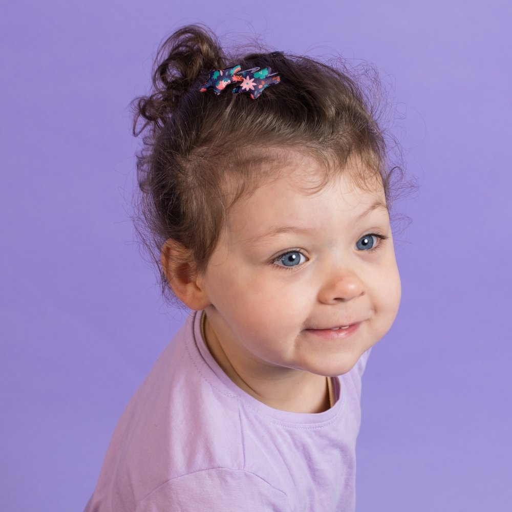 Barrettes clic-clac étoile huppette fleurie - Papa Pique et Maman Coud